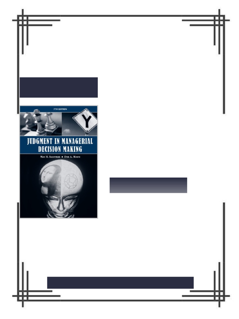 Judgment in managerial decision making 7. ed Edition Bazerman ebook ...