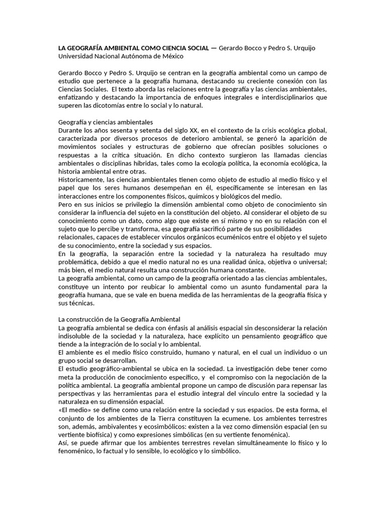 Bocco | PDF | Geografía | Entorno natural