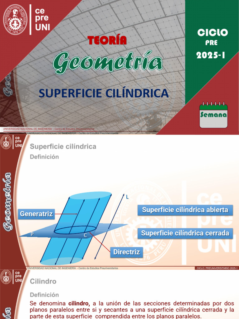 S18a Superficie Cilíndrica y Cilindro Teoría Pre 2025-1_clase | PDF ...