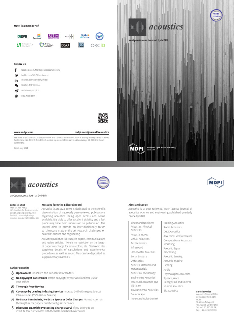 Acoustics Journal Booklet Print-Big | PDF | Acoustics | Open Access