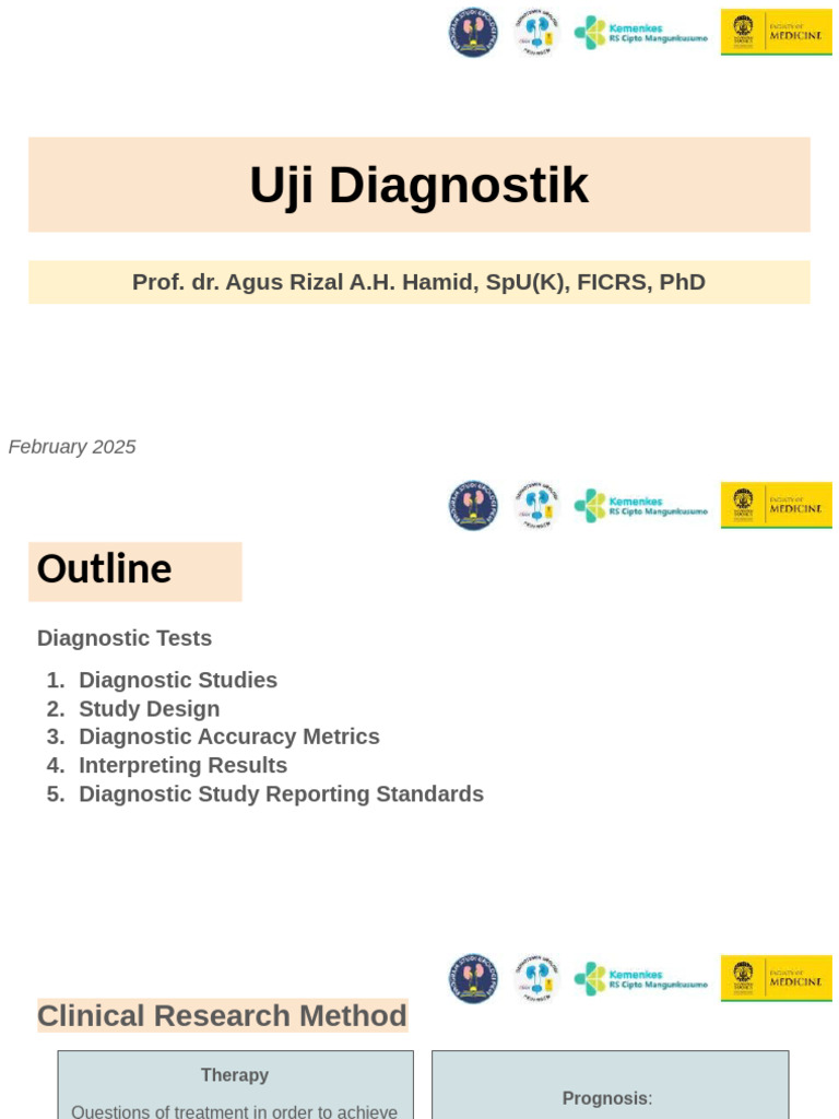 Diagnostic Testing and Study Design Guide | PDF | Sensitivity And ...