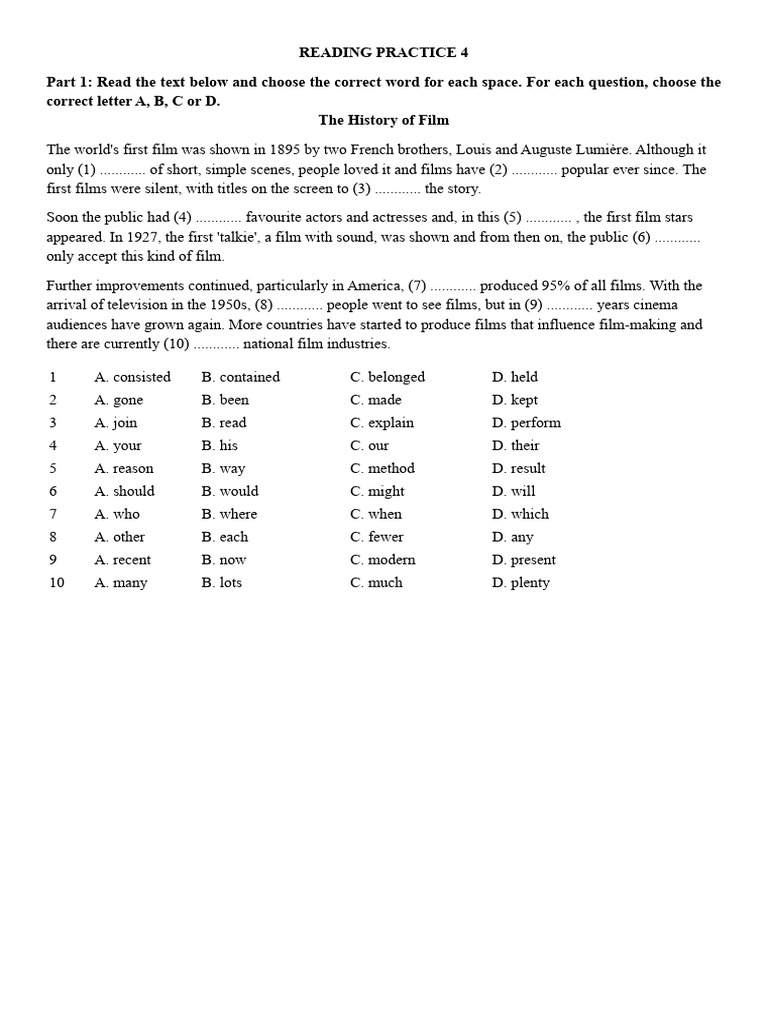 Reading Practice 4 | PDF