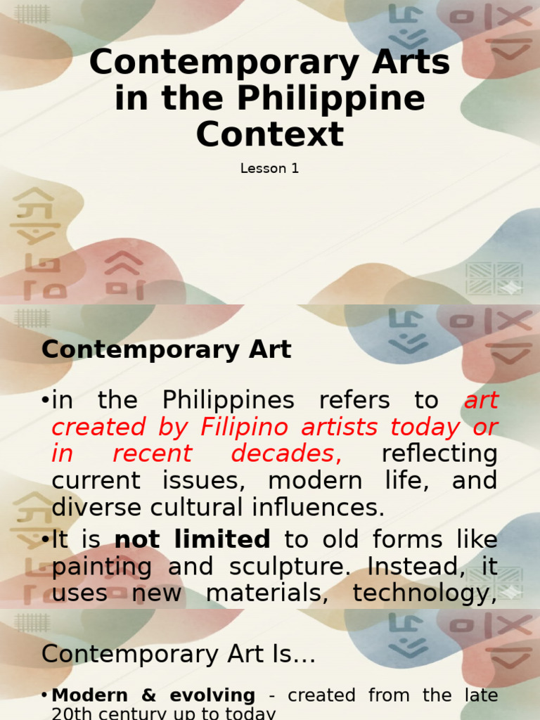 Contemporary Art in the Philippines | PDF | Philippines | The Arts