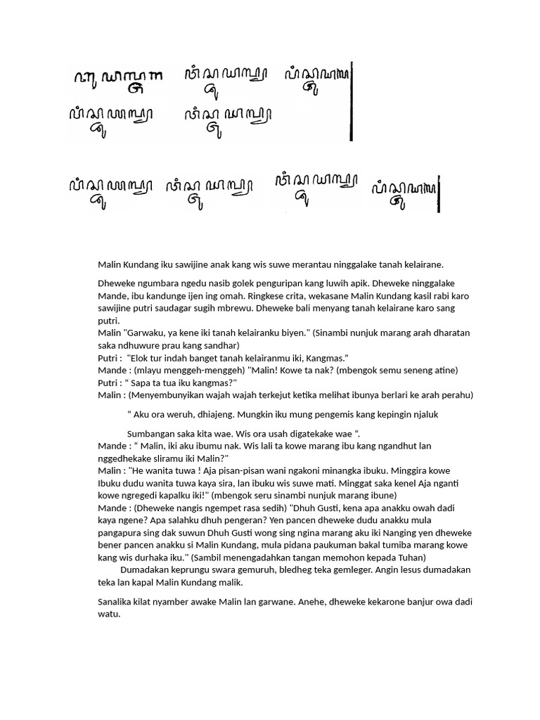 Malin Kundang Iku Sawijine Anak Kang Wis Suwe Merantau Ninggalake Tanah ...