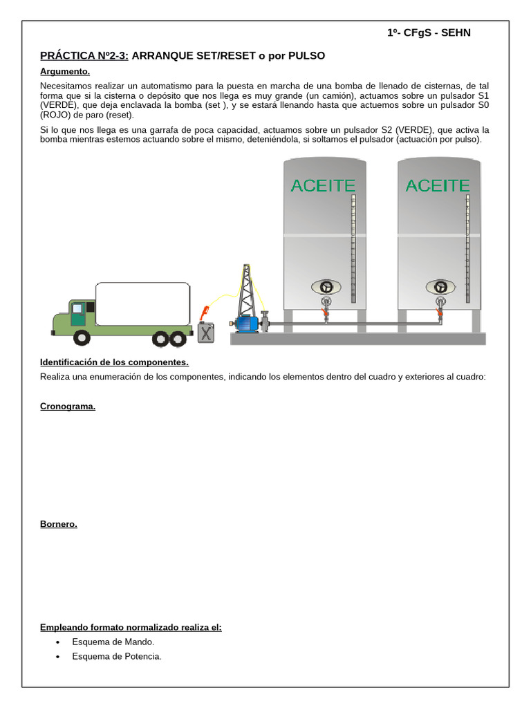 PRAC Nº2-3 SET RESET o a IMPULSO (Llenado Cisterna o Bidón) | PDF