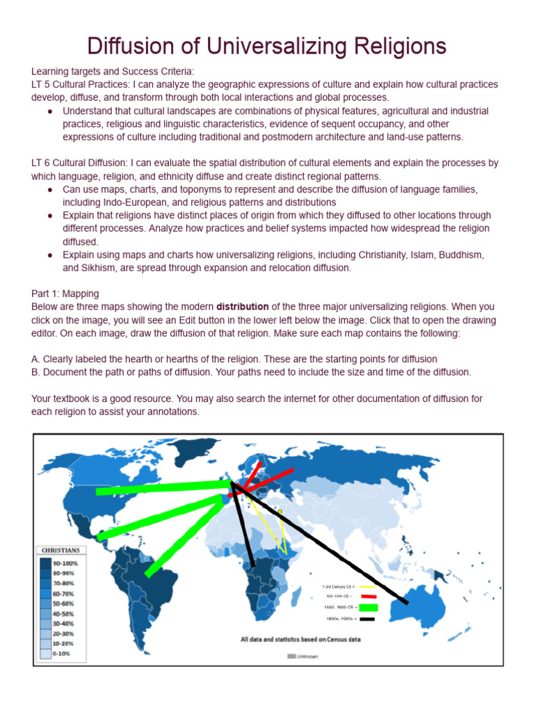 Diffusion of Major Religions | PDF | Missionary | Asia