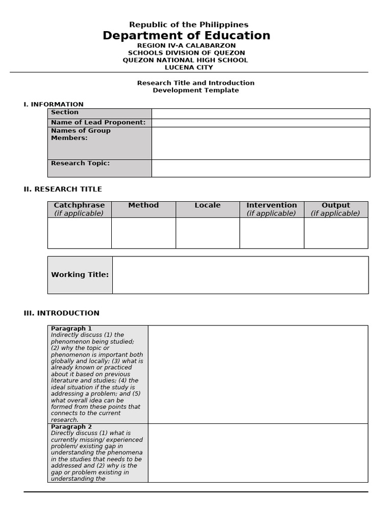 Research Tool Research Development Template | PDF | Methodology