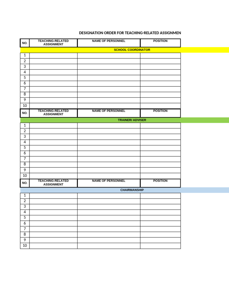 Teaching Related Designation Template | PDF