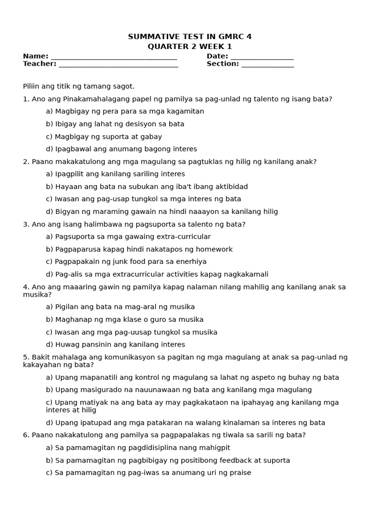 GMRC Week1-2 | PDF