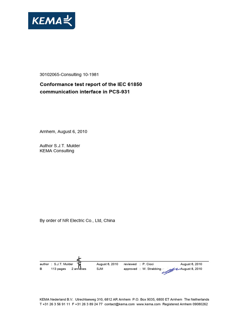 IEC 61850 Conformance Test Report | PDF | Communication | Data Type