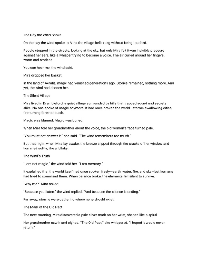 The Day the Wind Spoke | PDF