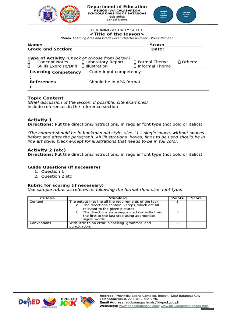 LAS Long Eng Template | PDF