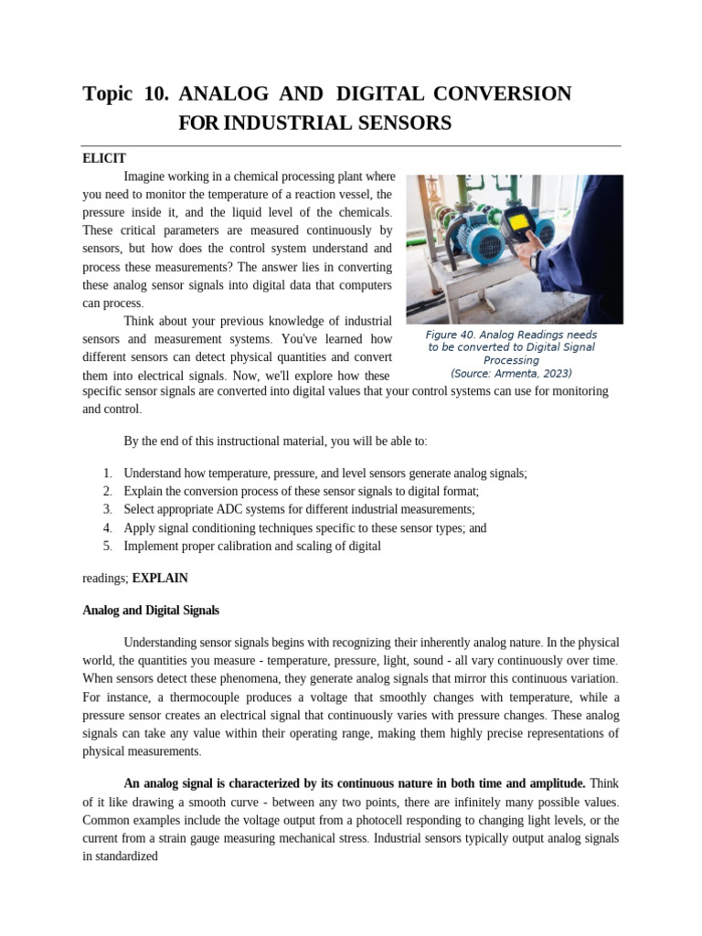 11. Lecture Notes - Analog to Digital Signal Conversion | PDF | Analog ...