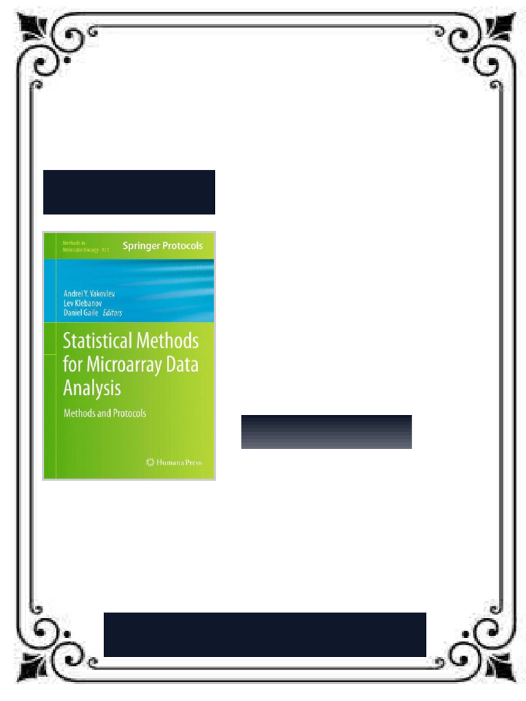 Statistical Methods for Microarray Data Analysis Methods and Protocols 1st Edition Andrei Y ...