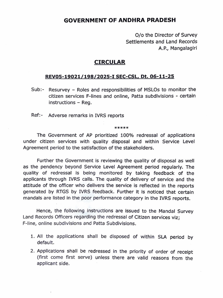 Circular on Citizen Services | PDF