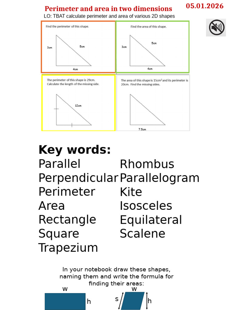 Calculate 2D Shapes' Perimeter & Area | PDF | Area | Circle
