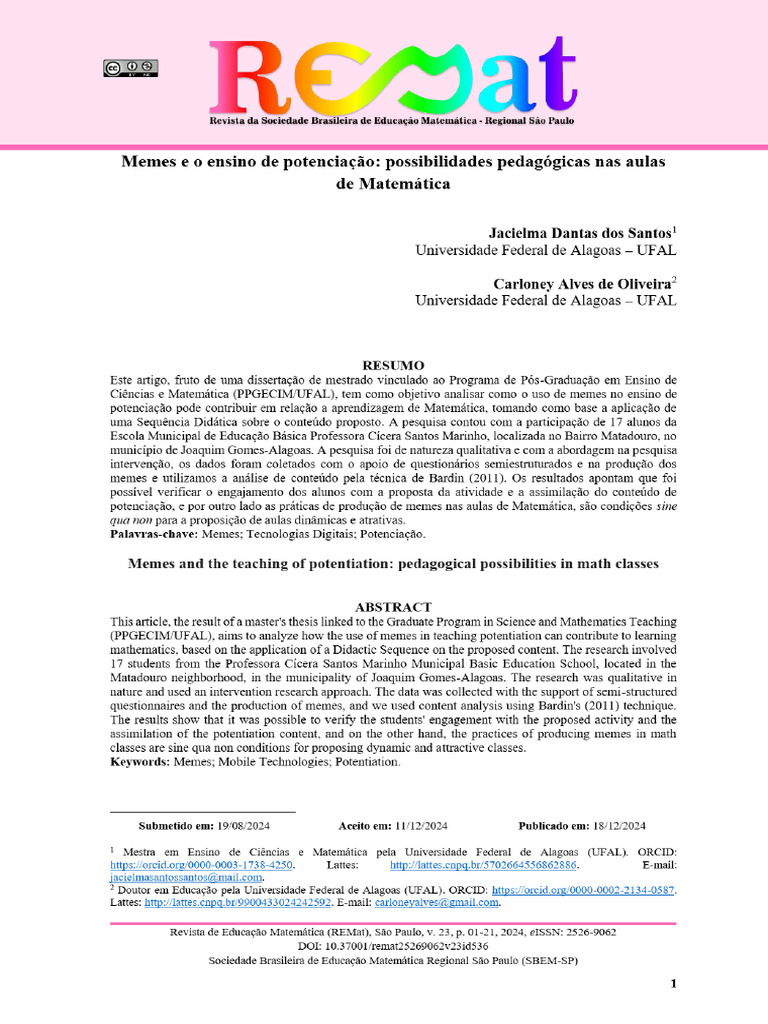 5 Vista Do Memes e o Ensino de Potenciação_ Possibilidades Pedagógicas ...