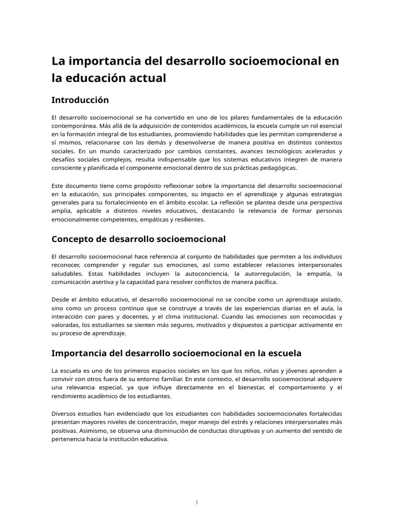 Documento Académico De Ejemplo | PDF | Las emociones | Aprendizaje