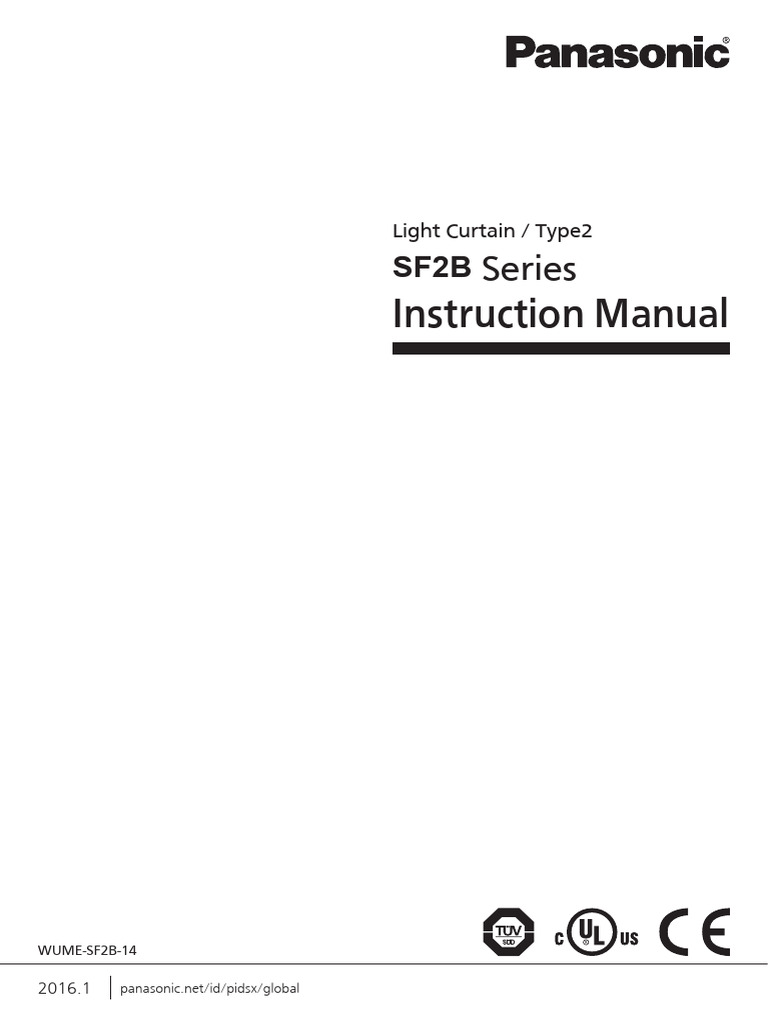 Panasonic SF2B Light Curtain Manual | PDF | Occupational Safety And ...