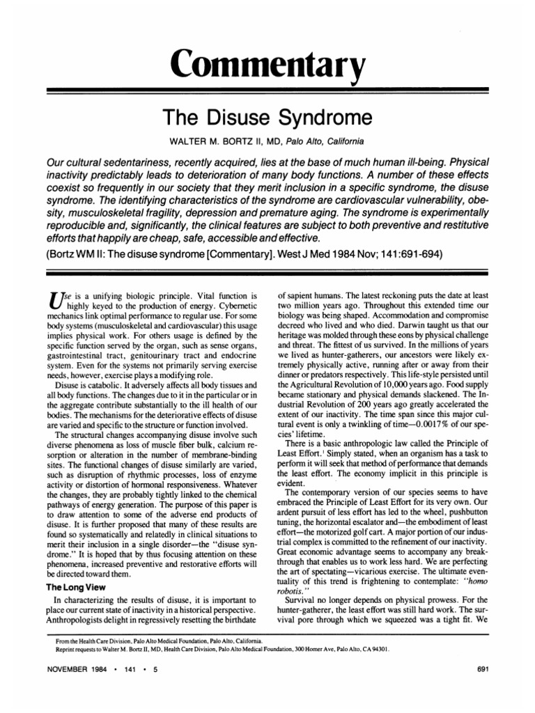 Understanding the Disuse Syndrome | PDF | Blood Pressure | Lung