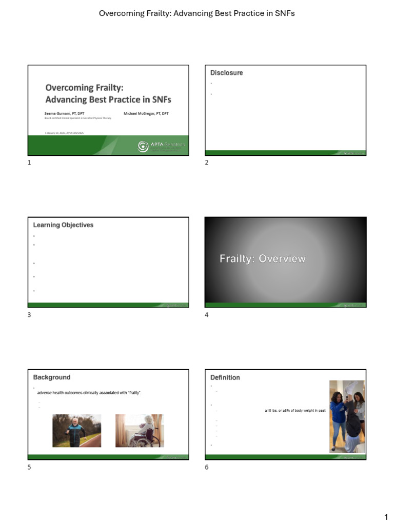 Best Practices for Managing Frailty in SNFs | PDF | Physical Therapy ...