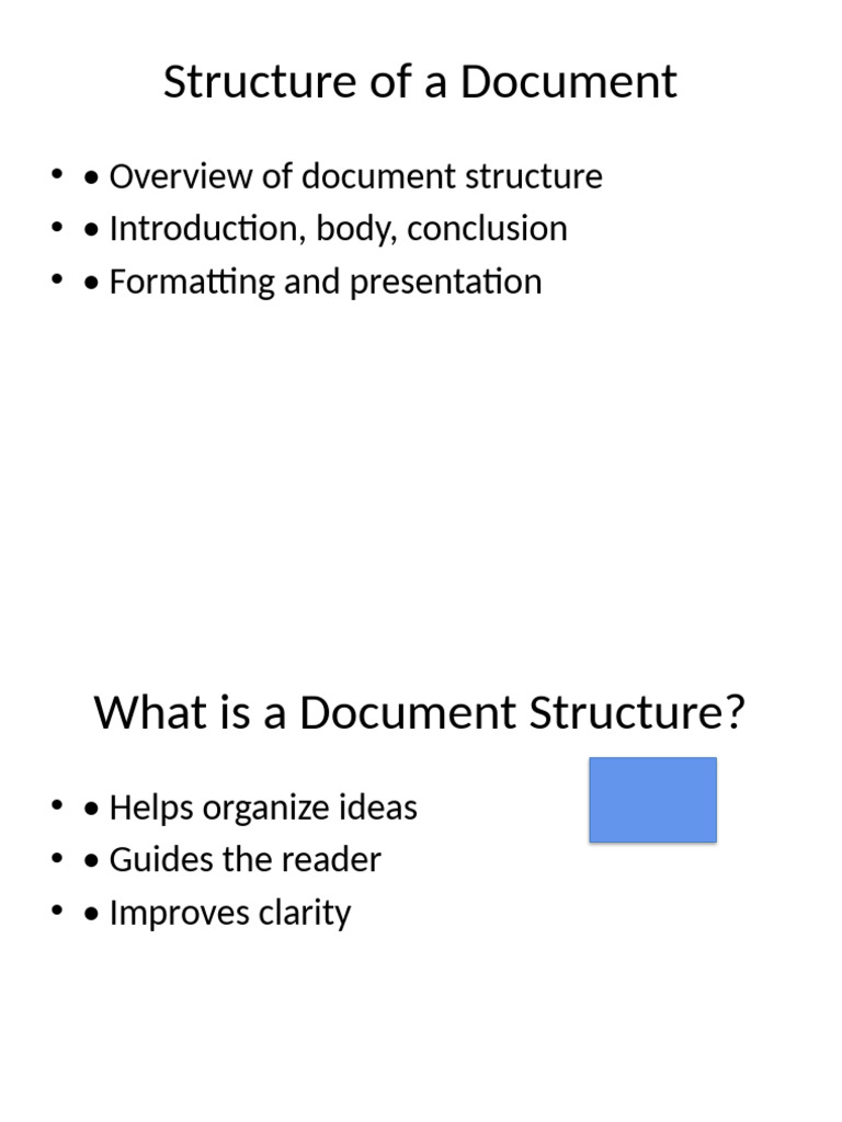 Document Structure 23 Slides | PDF
