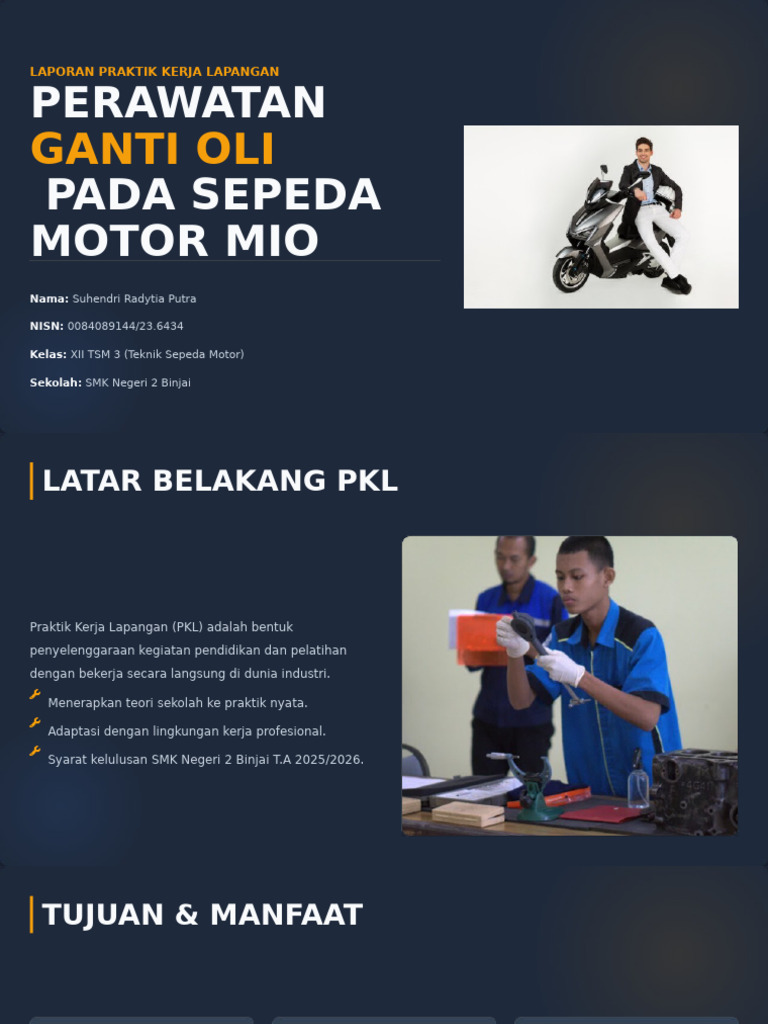 Laporan PKL suhendri Ganti Oli Mio | PDF