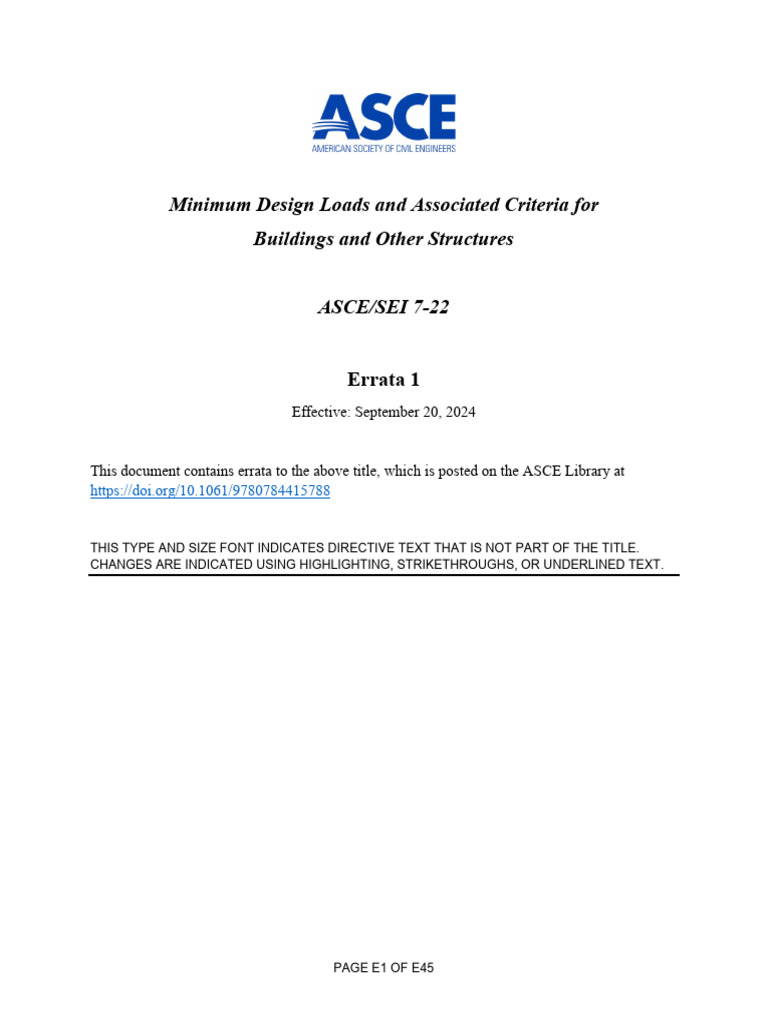 ASCE 7-22 Errata for Design Loads | PDF | Mechanical Engineering
