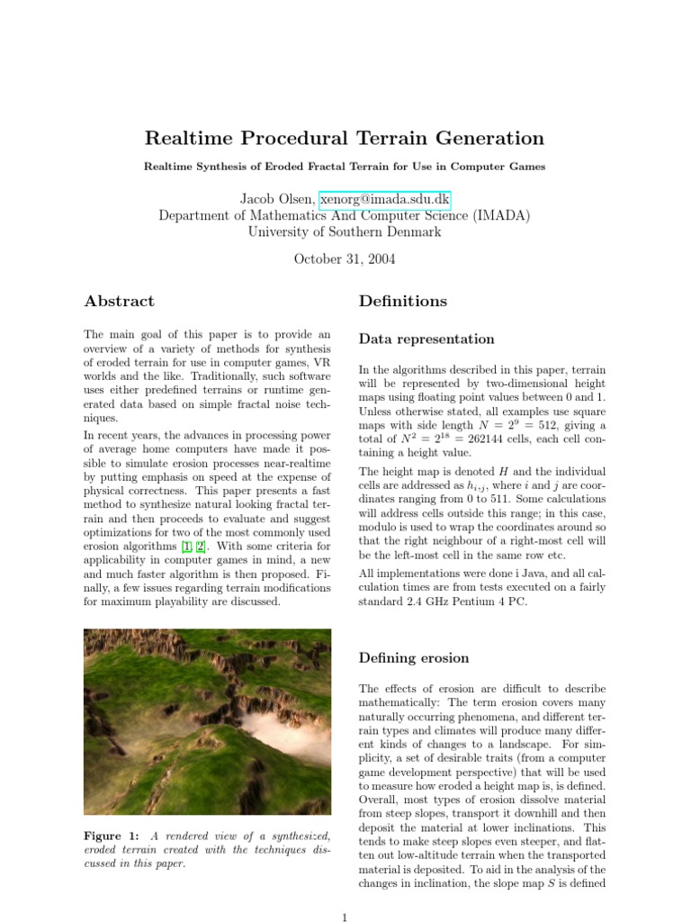 Terrain Generation Erosion Algorithms