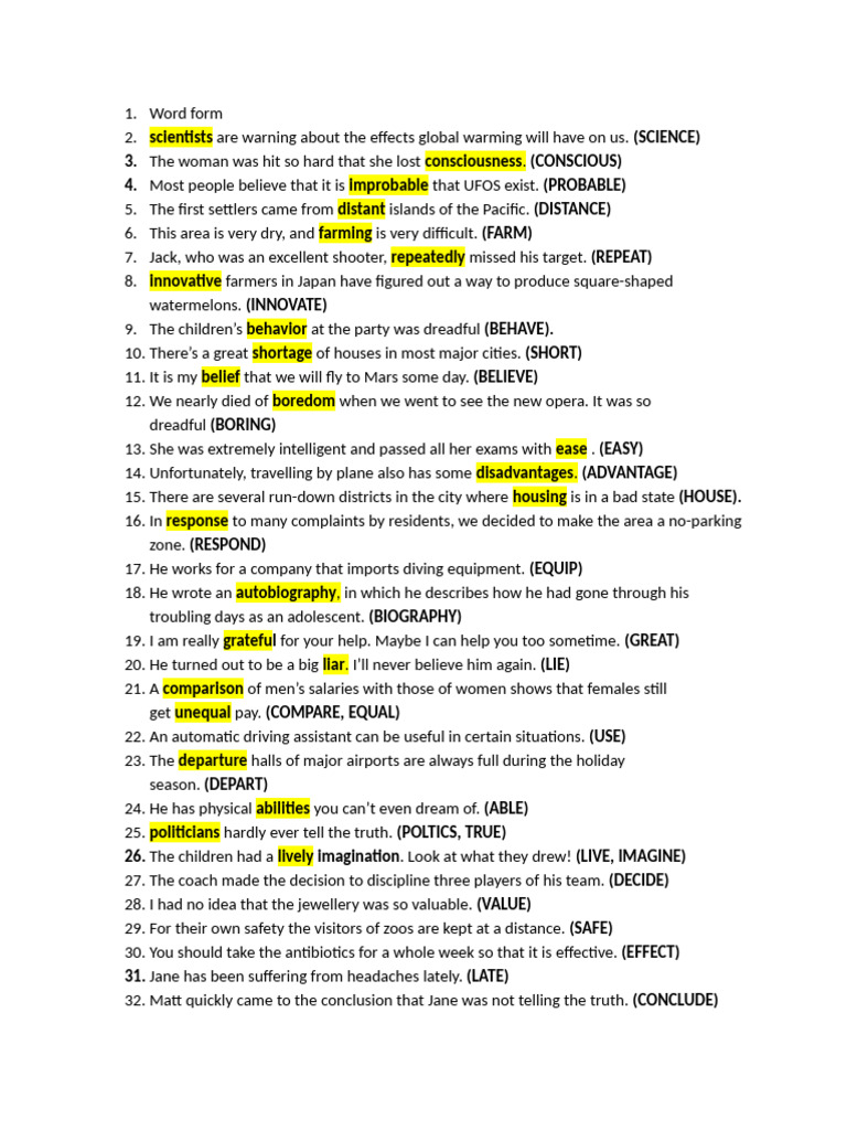 Word Form | PDF