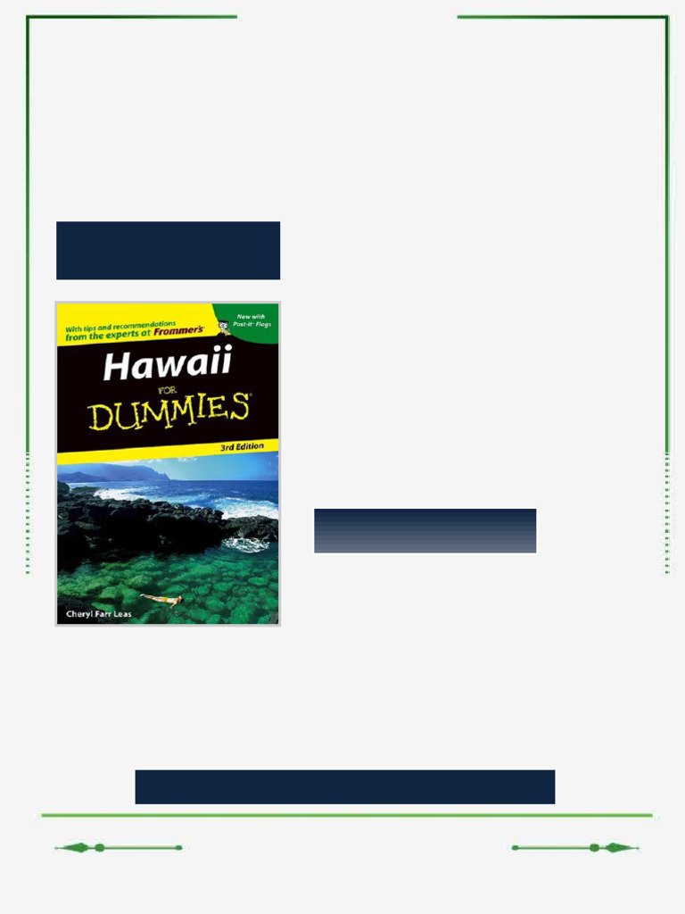 Hawaii For Dummies 3rd Edition Cheryl Farr Leas ebook new release 2026 ...
