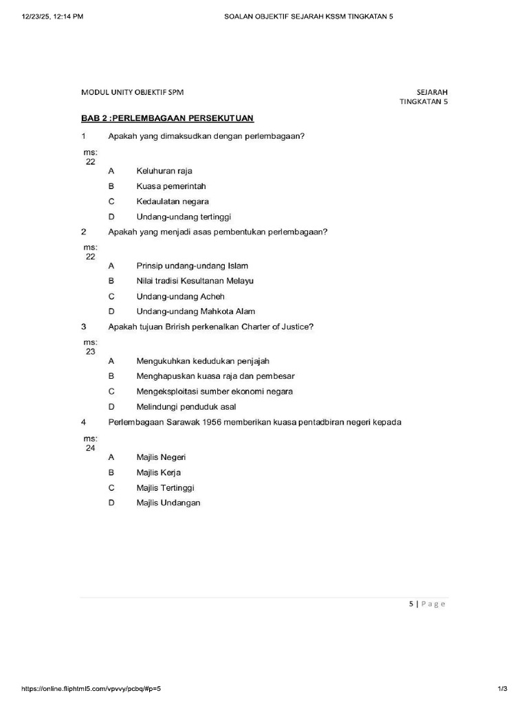 quiz form 5 bab 2 | PDF