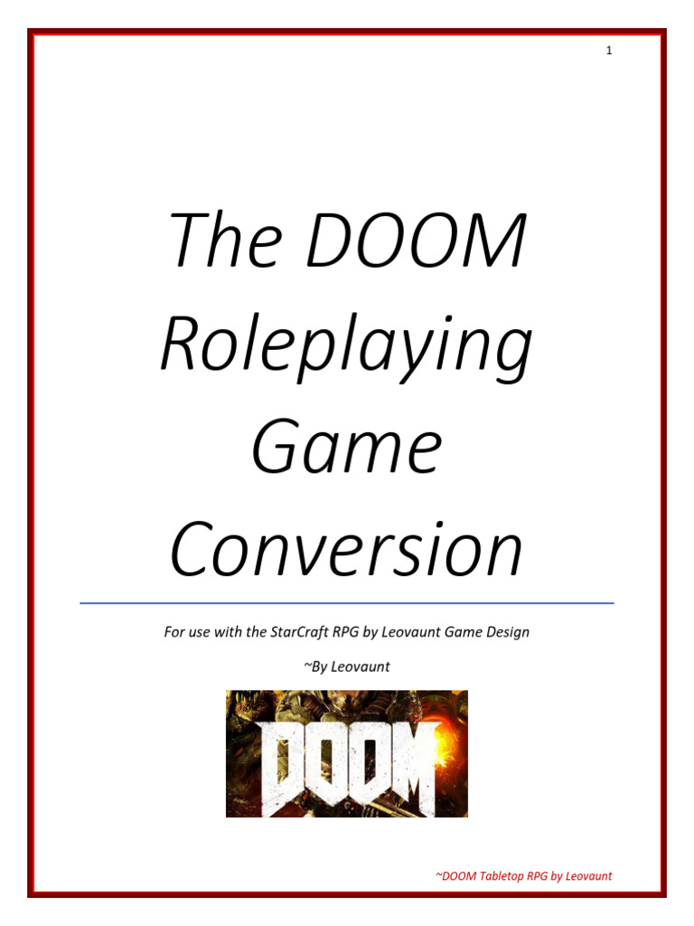 Expansion Doom (inglés) - DOOM Tabletop RPG | PDF