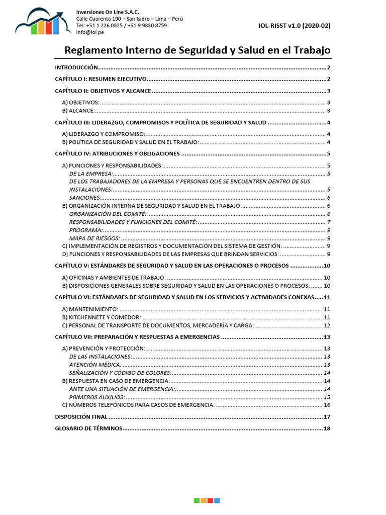 IOL-RISST v1.0 (2020-02) - Reglamento Interno de Seguridad y Salud en ...