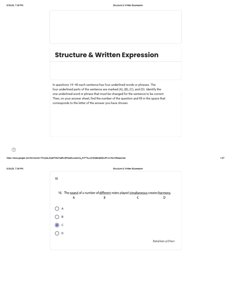 Structure & Written Expression - Page 2 | PDF | Cognitive Science ...