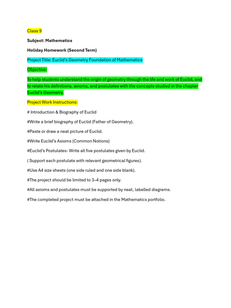 Euclid Project | PDF