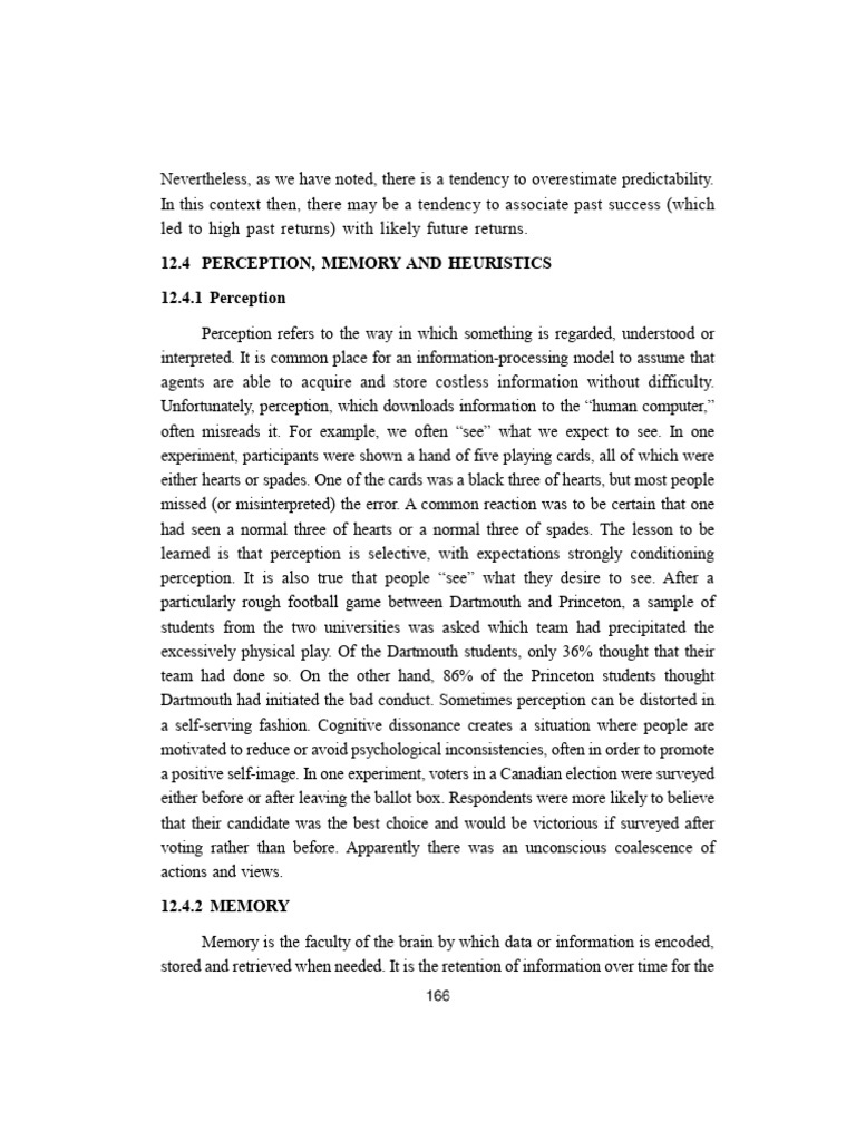 1.perception, Memory and Heuristics | PDF | Memory | Heuristic