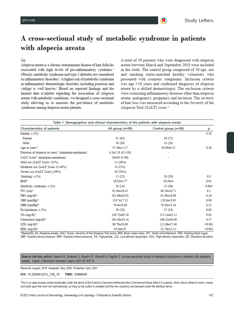 study of metabolic syndrome in patients | PDF | Metabolic Syndrome ...