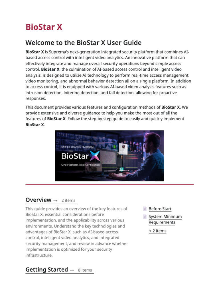 Userguide-BioStar X _ Suprema Docs | PDF