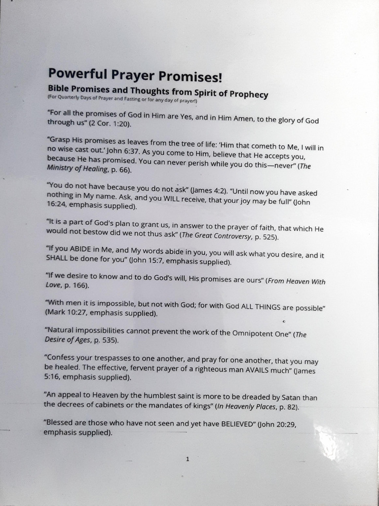 Powerful Prayer Promises | PDF