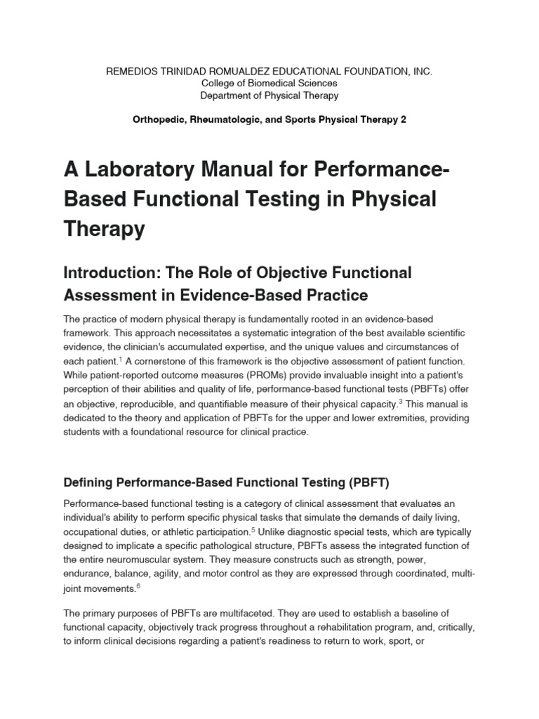 Performance-Based Testing in Physical Therapy | PDF | Validity ...