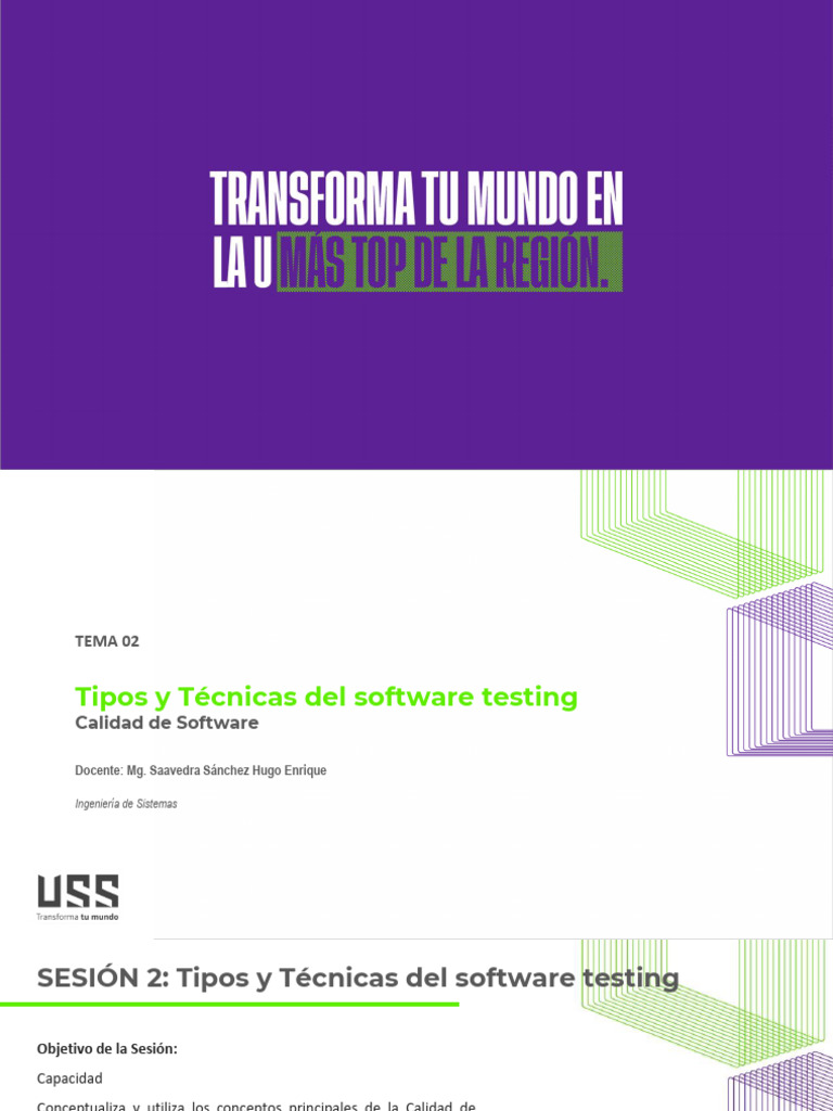 SESION 02 - SEM 2 CS - Tipos y Técnicas de Testing | PDF | Pruebas de ...