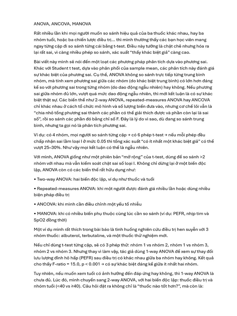 Anova Ancova Manova | PDF