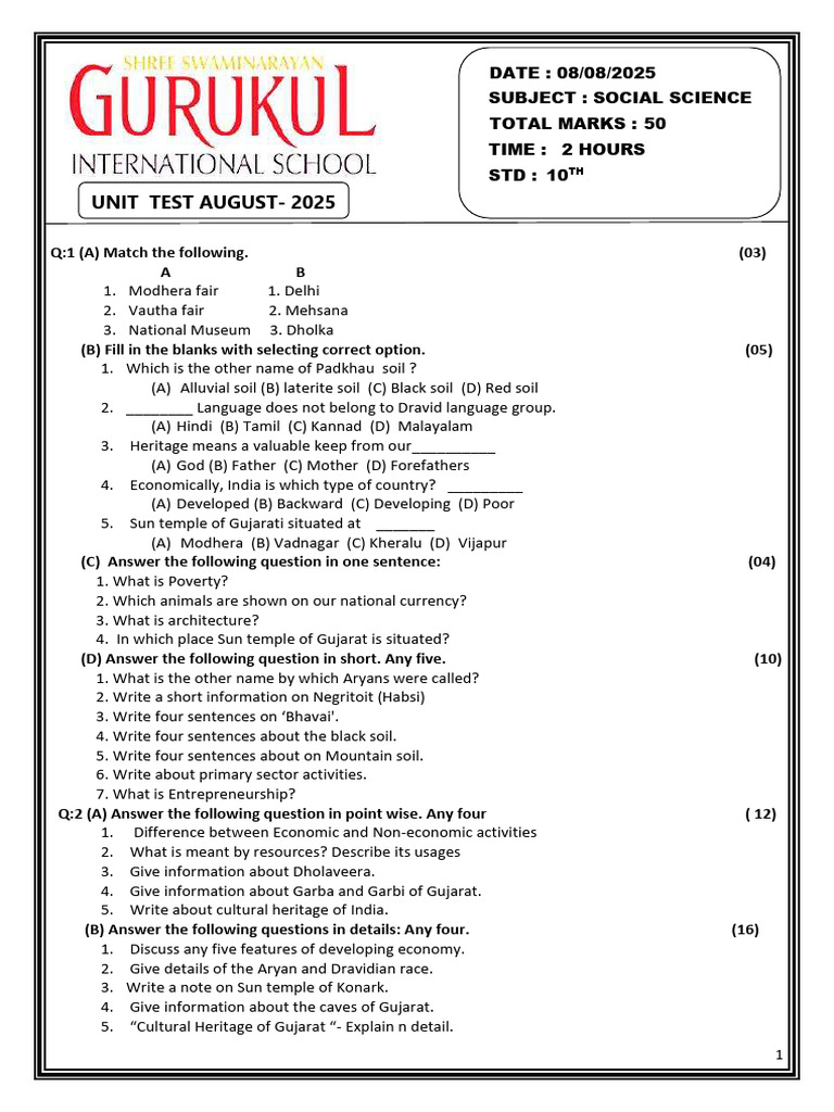 STD 10 SS | PDF | Gujarat | Languages Of India