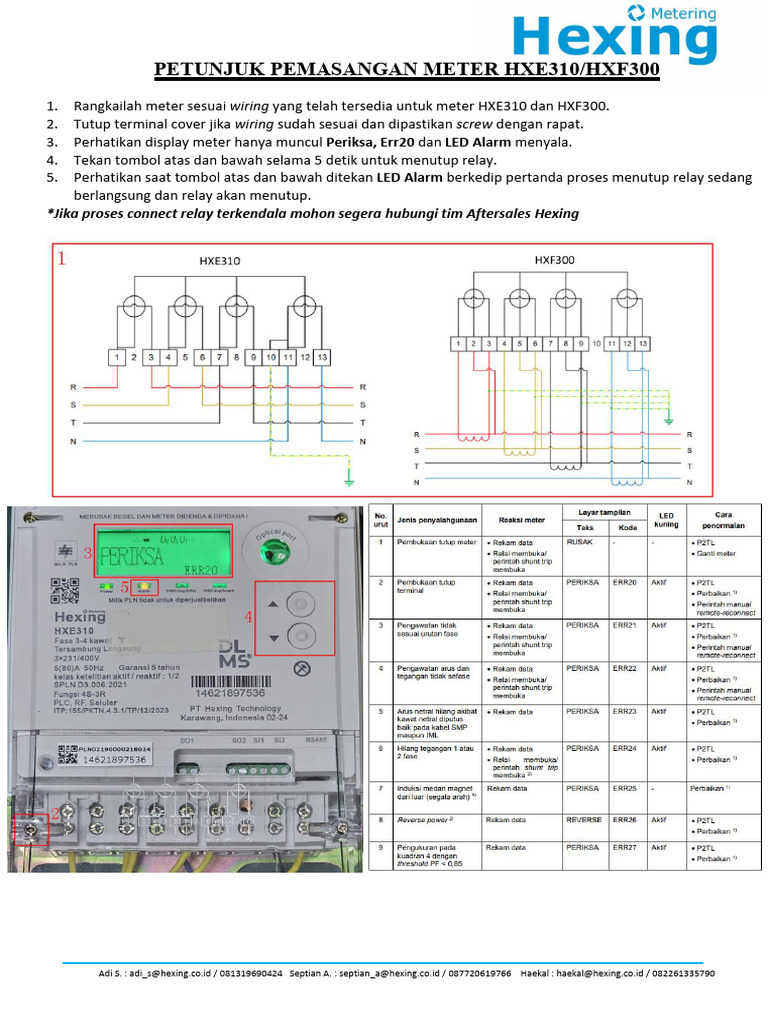 Setting Meter Hexing HXE310 HXF300 | PDF
