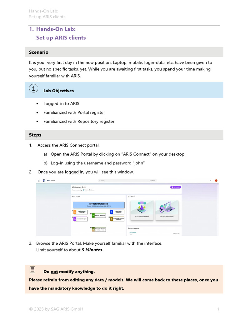 ARIS Client Setup and Modeling Labs | PDF | Computing | Computer Science