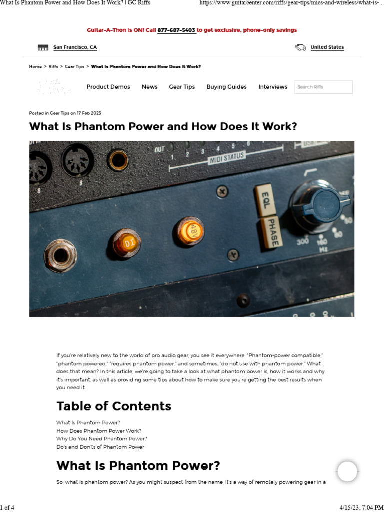 What Is Phantom Power and How Does It Work GC Riffs | PDF | Microphone ...