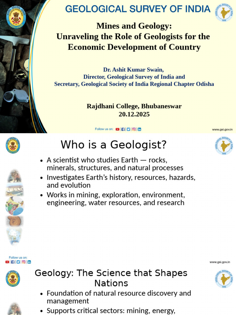 DR Ashit K Swain-Rajdhani College-20122025 | PDF | Geology | Mining