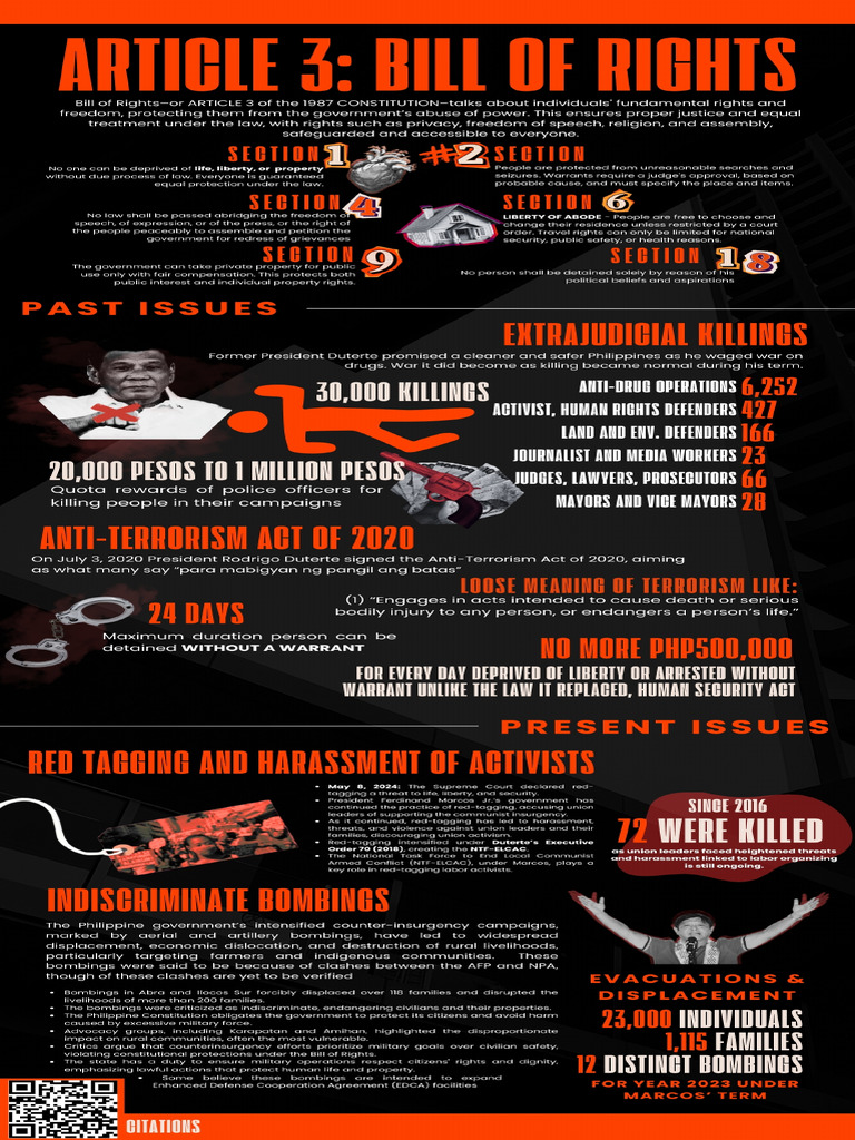 1987 Constitution Bill of Rights Infographics | PDF