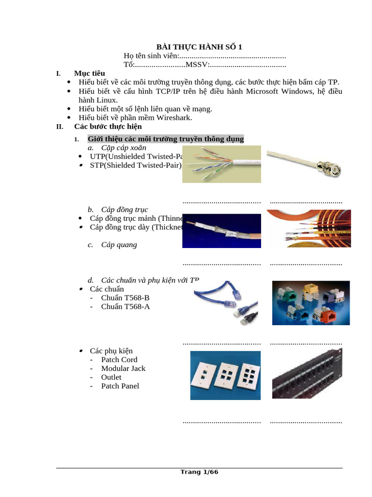 Tong Hop 11 Bai Lab Thuc Hanh Mon Mang May Tinh | PDF